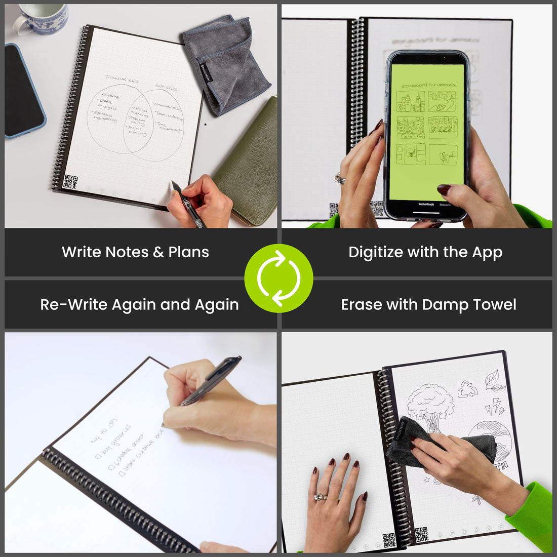 Paperless Spiral Notebooks | Cloud-Based | Rocketbook